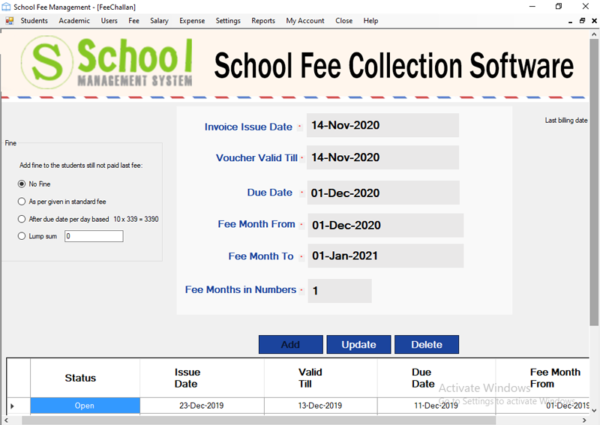 School Fee Collection Software